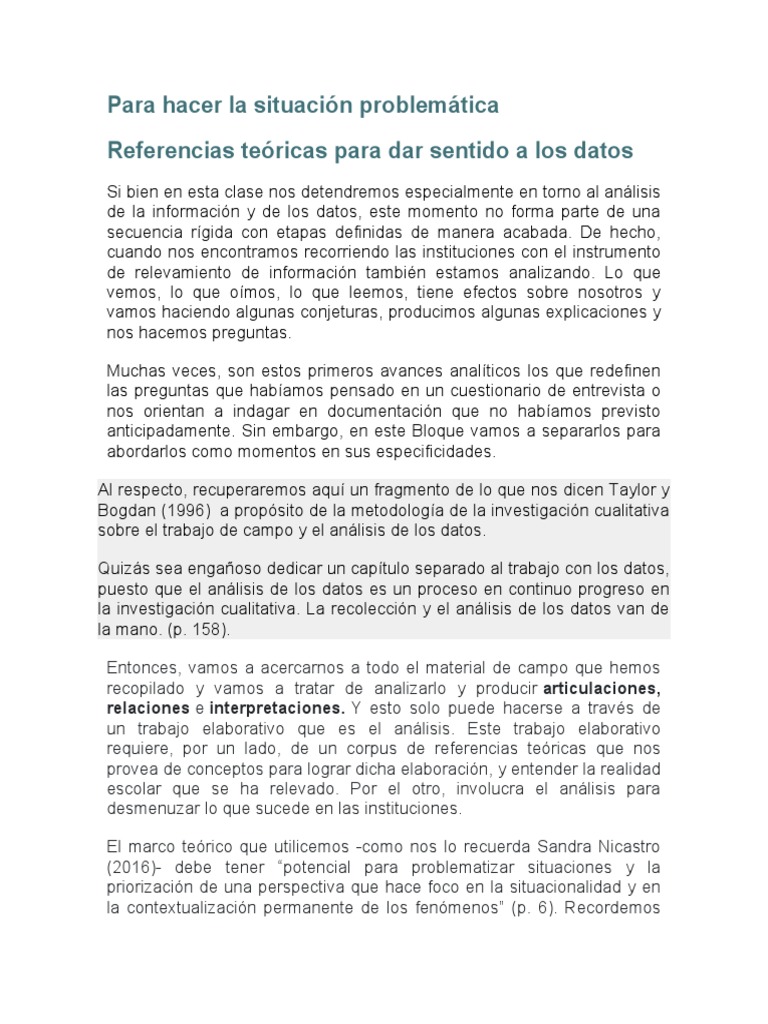 Para Hacer La Situación Problemática Ahora | PDF | Conocimiento | Teoría