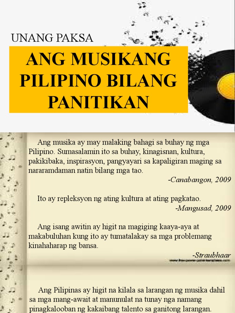 UNANG PAKSA - Musikangpilipino | PDF
