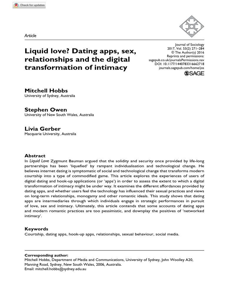 Liquid Love | PDF | Online Dating Service | Tinder (App)
