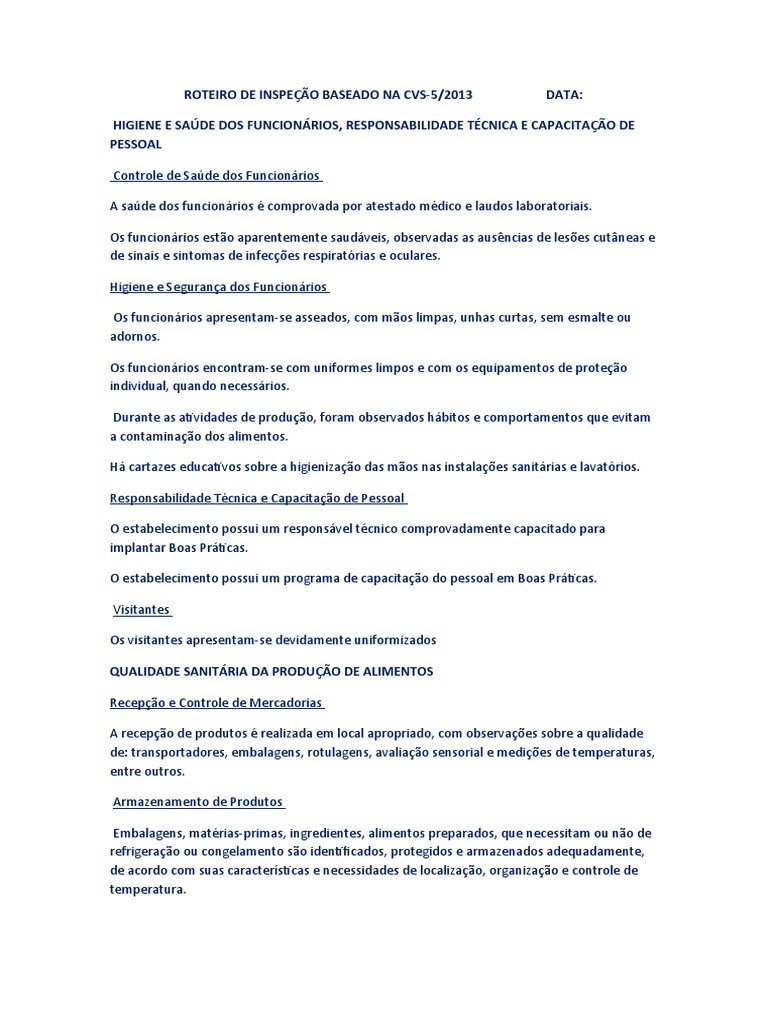 Check List Bimestral CVS 5 | PDF | Desperdício | Águas residuais