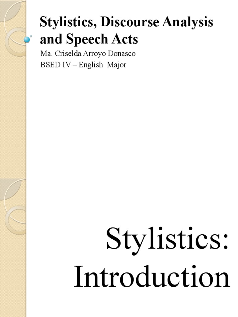 Donasco - Stylistics, Discourse Analysis and Speech Acts | PDF ...