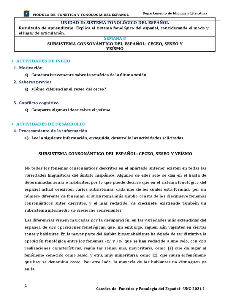Ceceo | PDF | Lengua española | Voz humana