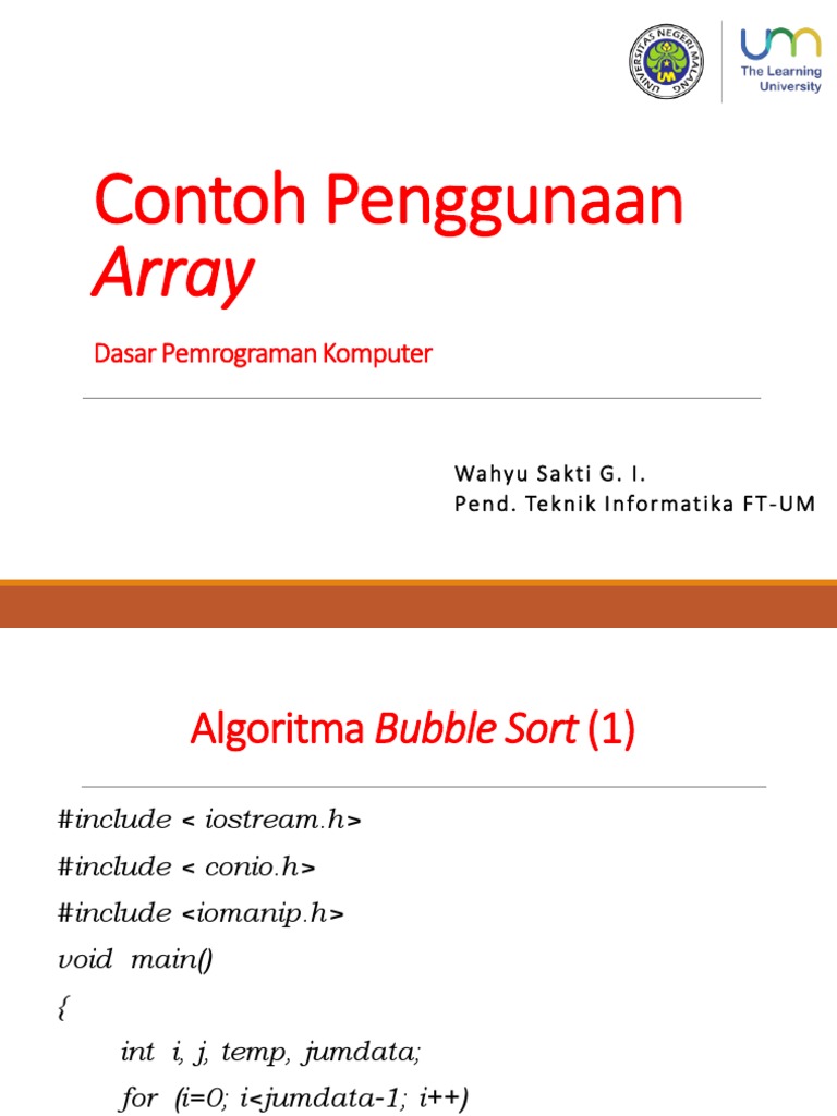 Materi DPK - Contoh Array | PDF