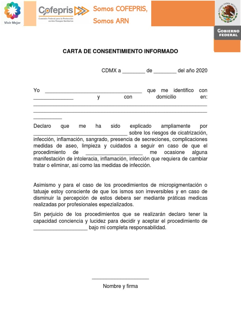 Formato De Consentimiento Informado Pdf – YINSBK