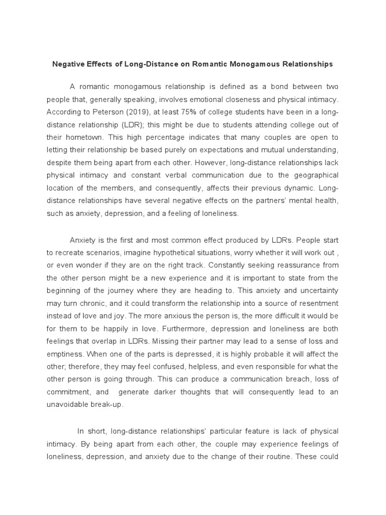 Negative Effects of Long-Distance Relationships | PDF | Anxiety ...