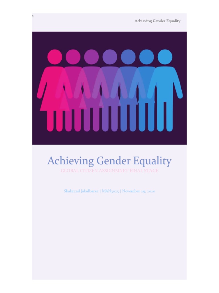 Achieving Gender Equality | PDF | Gender Equality | Gender Studies