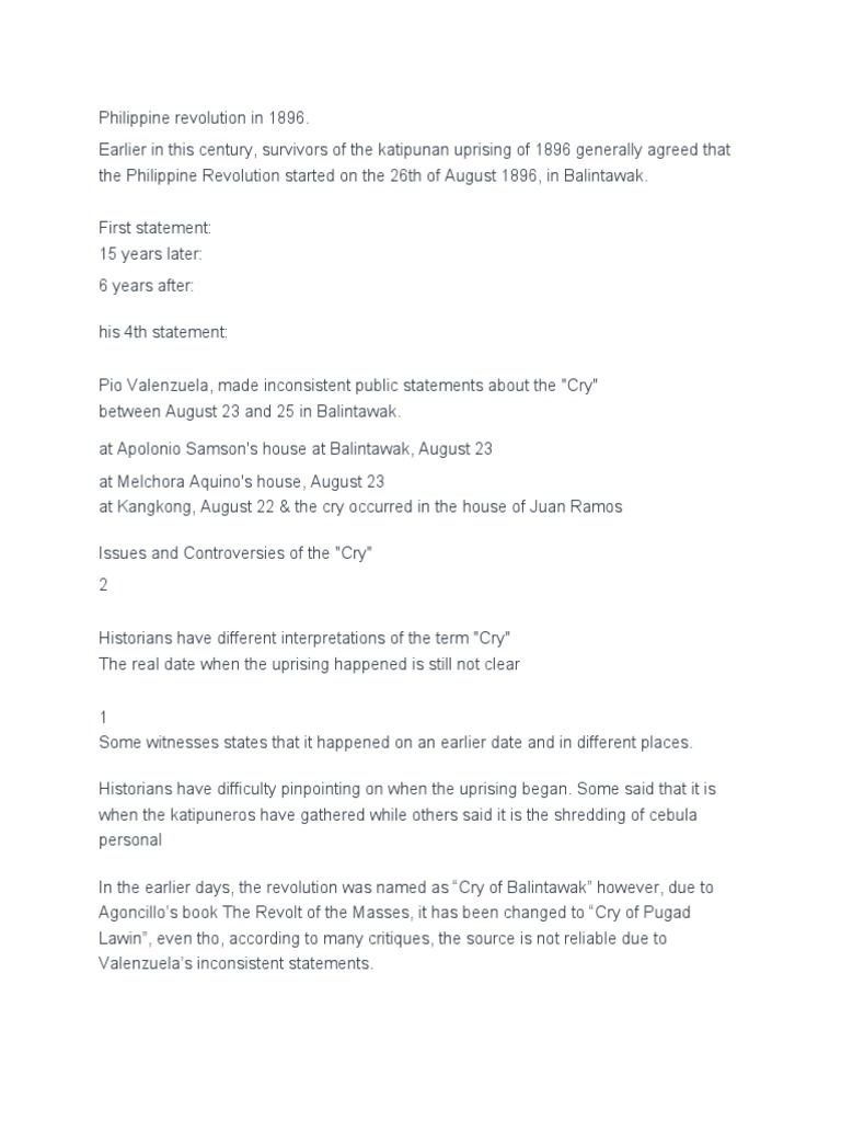 Philippine Revolution in 1896 | PDF | Wars Of Independence | Philippines