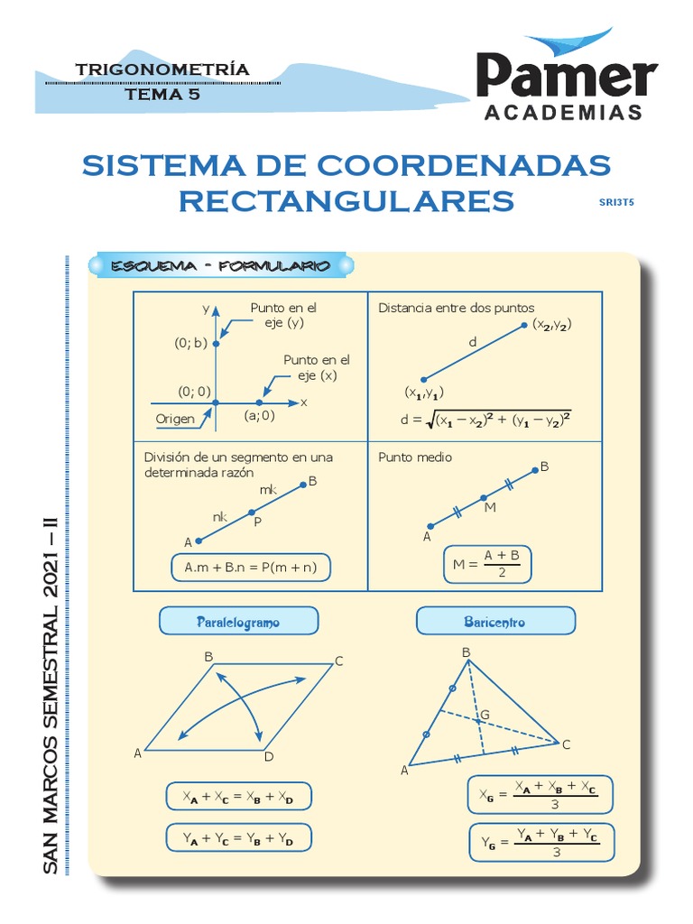 T - Sem5 - Sistema de Coordenadas Rectangulares | PDF | Triángulo ...