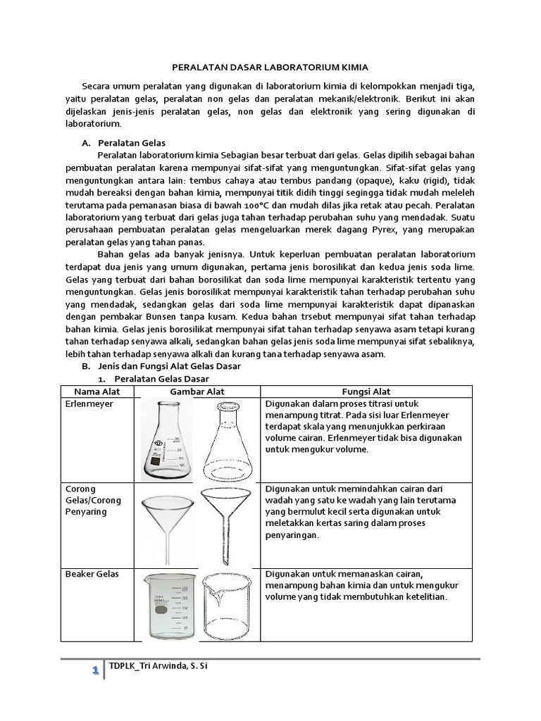 TDPLK Materi 3.2 - Peralatan Dasar Laboratorium | PDF