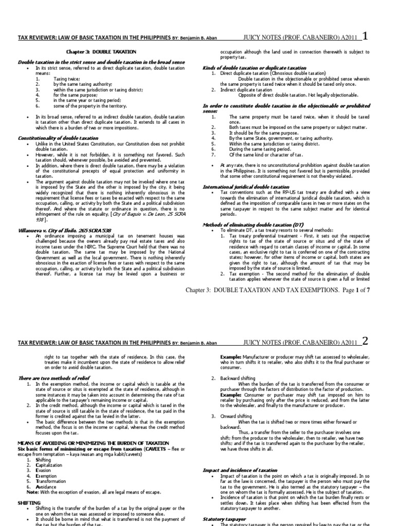 Reviewer Chapter-3-TAX | PDF | Taxes | Taxpayer