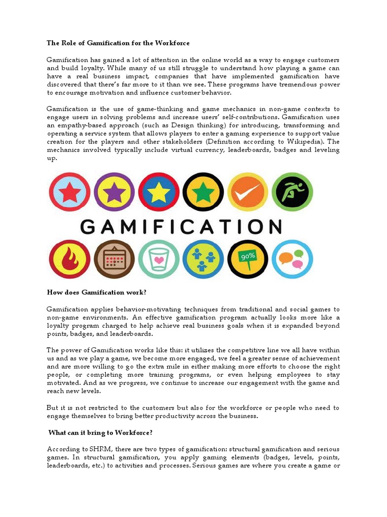 The Role of Gamification in Employee Performance Management | PDF ...