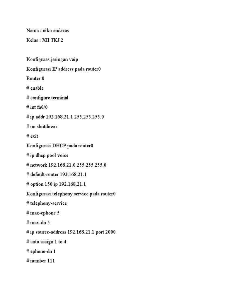 VoIP Network Configuration Guide | PDF