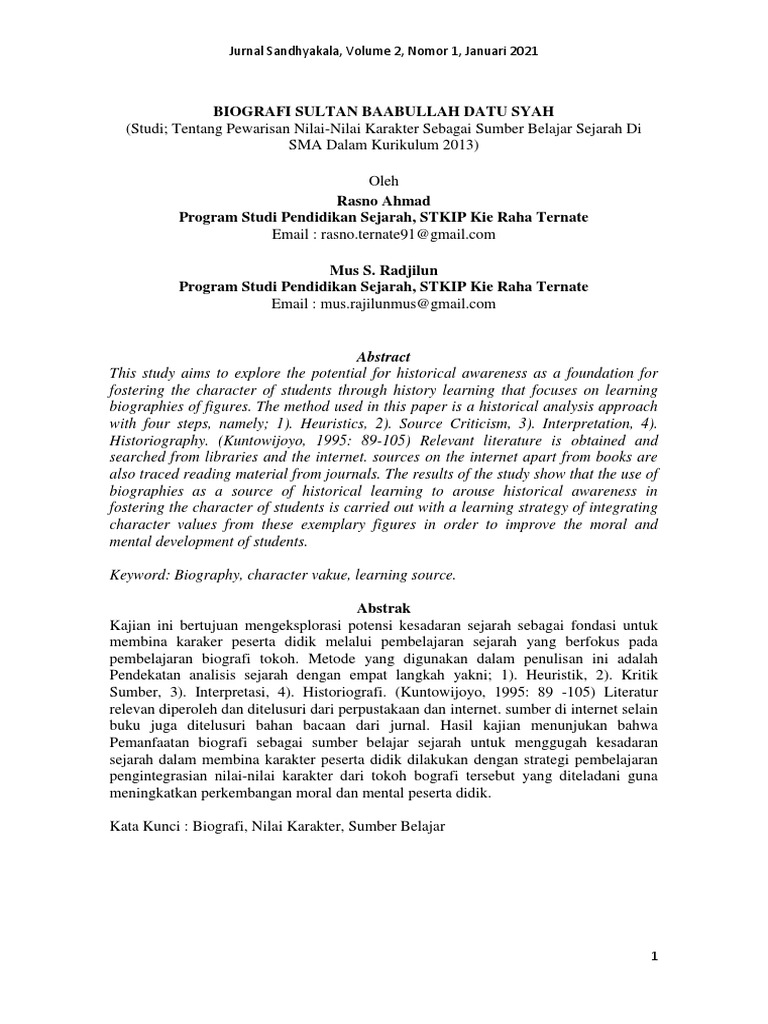 Biografi Sultan Baabullah | PDF