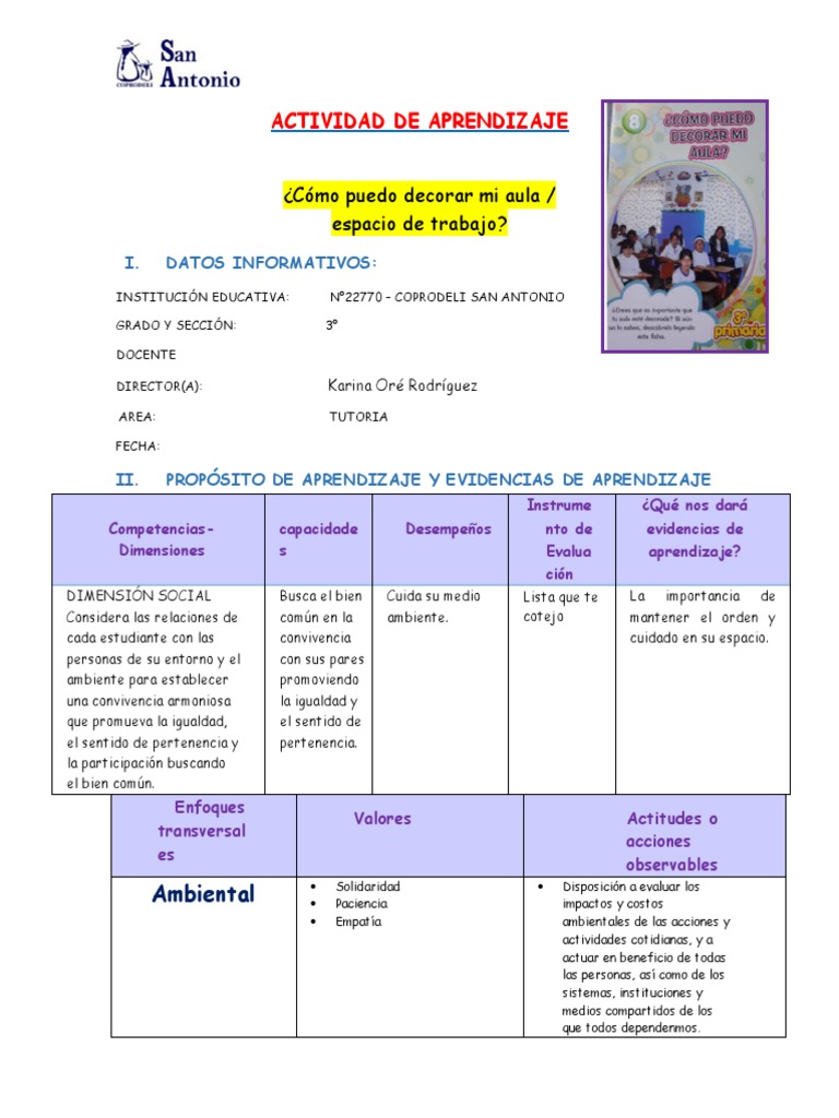 Decoración de Aula: Guía Práctica | PDF | Aprendizaje | Salón de clases