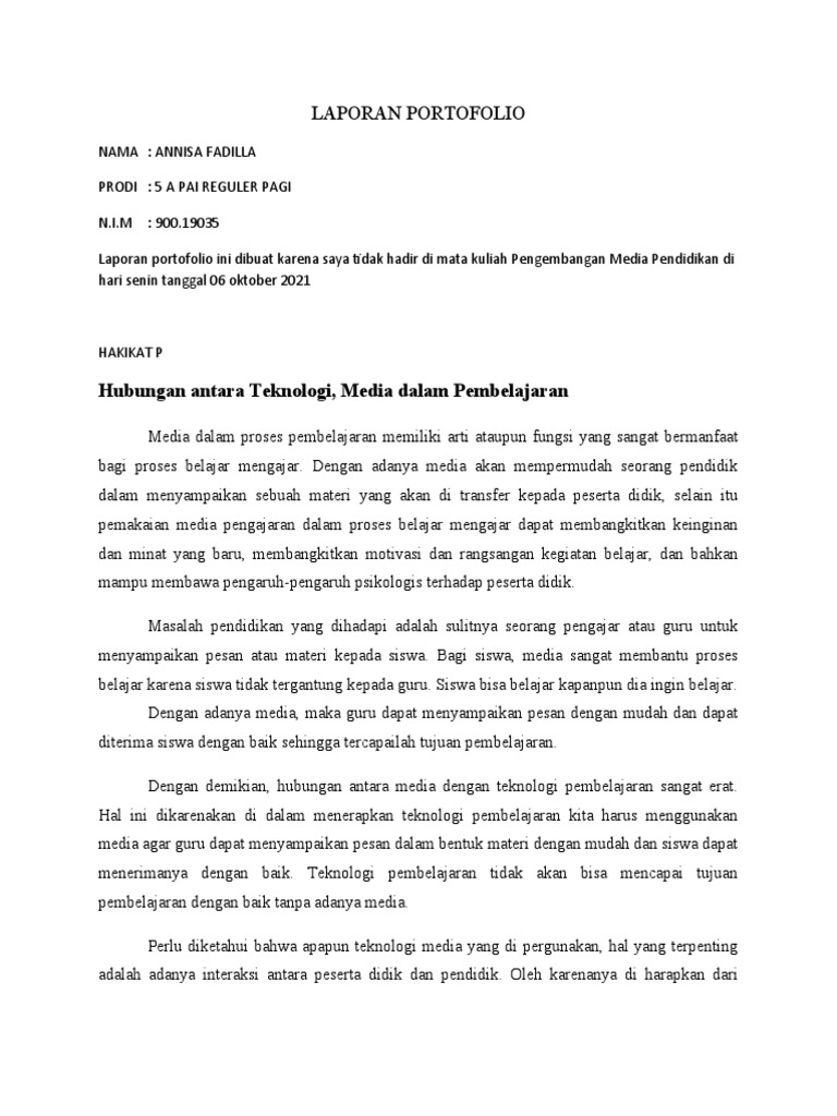 Laporan Portofolio Af | PDF