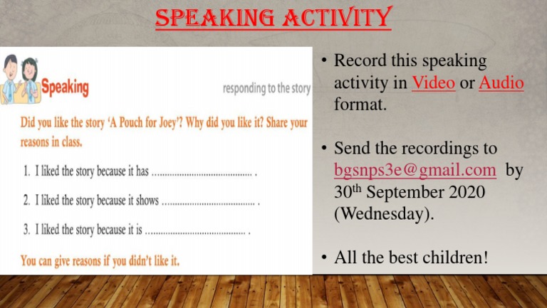 Speaking Activity English Class 3 | PDF