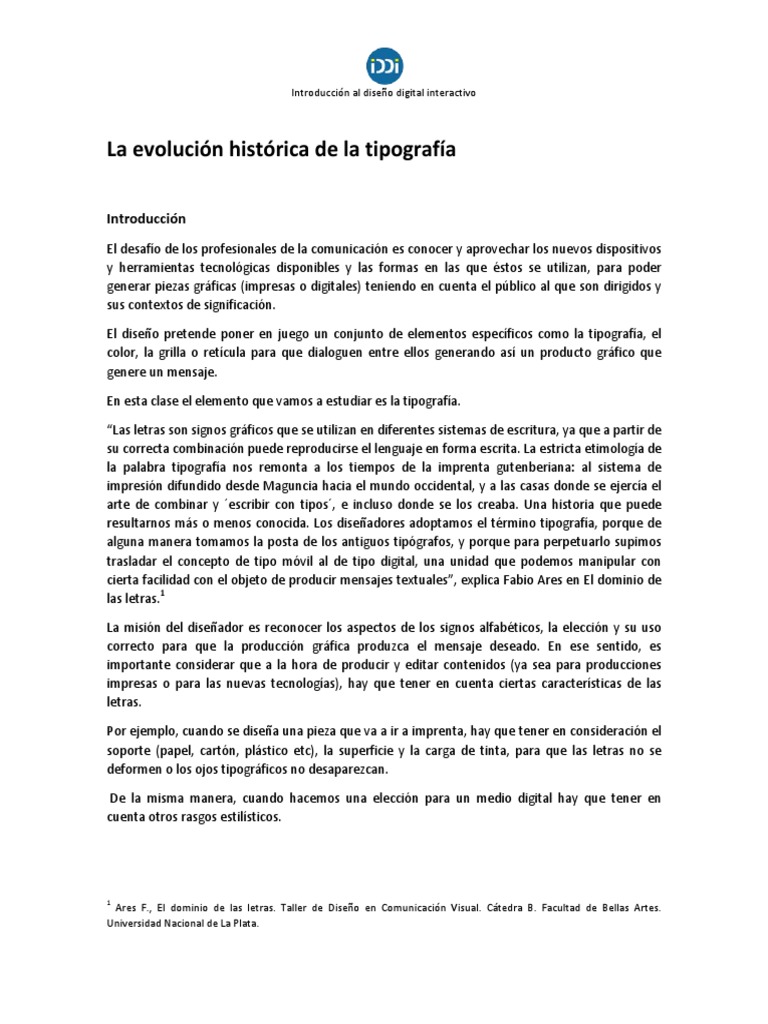 La Evolución Histórica de La Tipografía | PDF | Tipografía | Imprenta