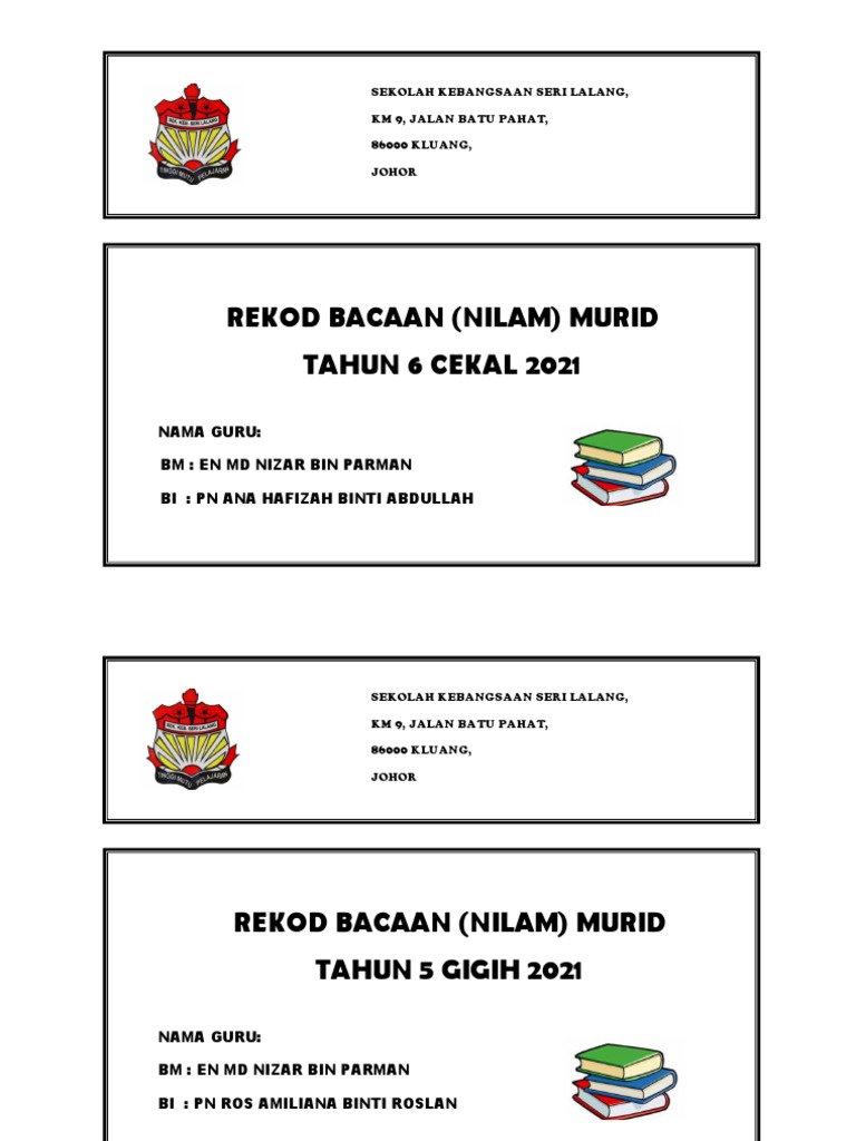 Cover Buku Rekod | PDF