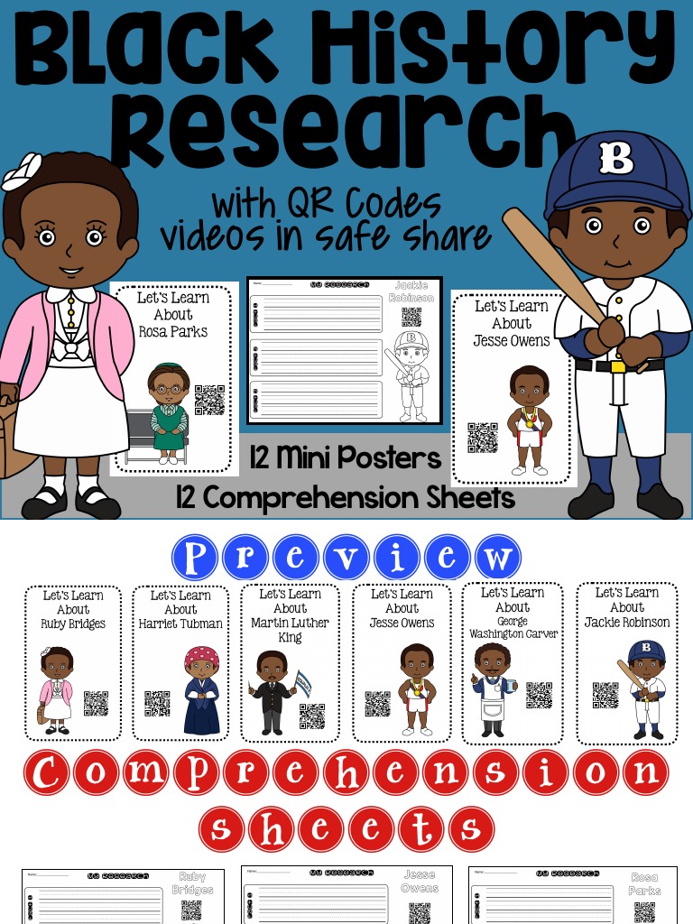 With QR Codes Videos in Safe Share: 12 Mini Posters 12 Comprehension ...
