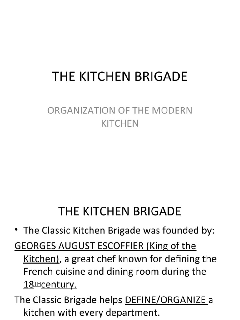 Kitchen Brigade | PDF
