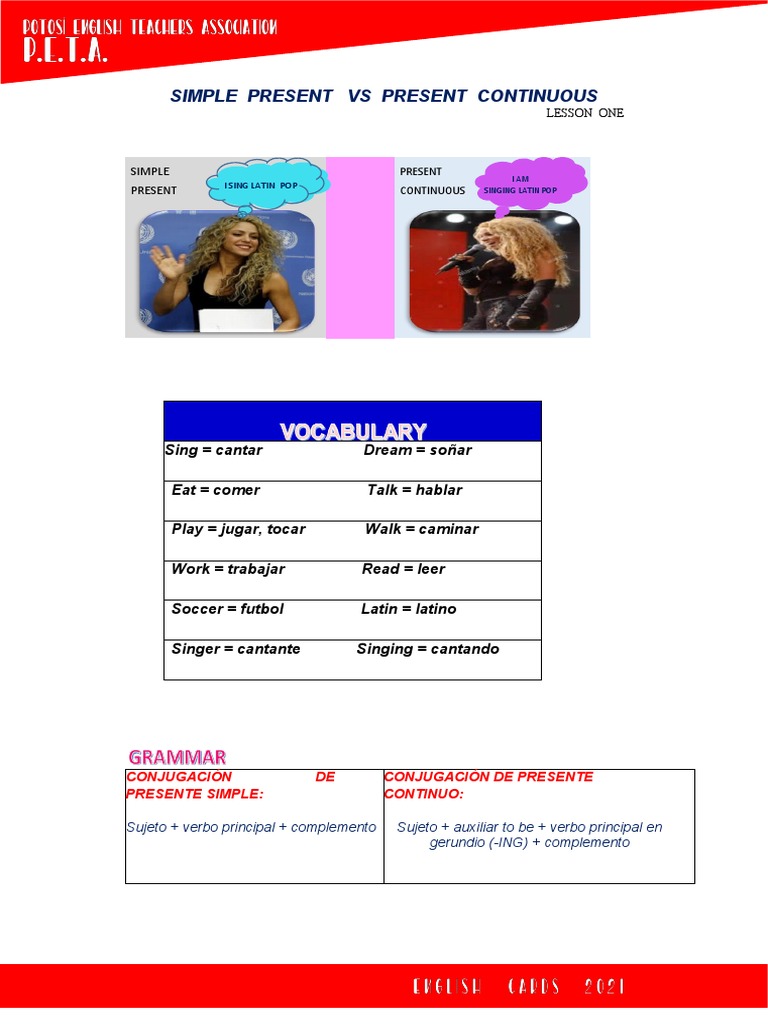 Simple Present Vs Present Continuous | PDF | Adverb | Grammar