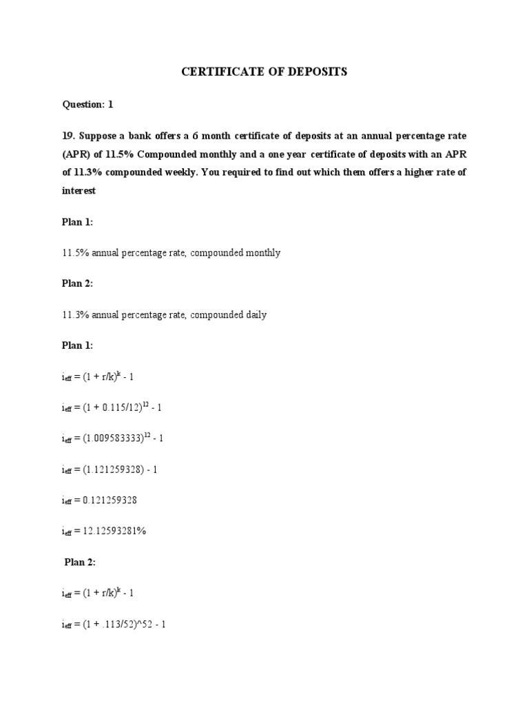 Certificate of Deposits | PDF | Financial Economics | Debt