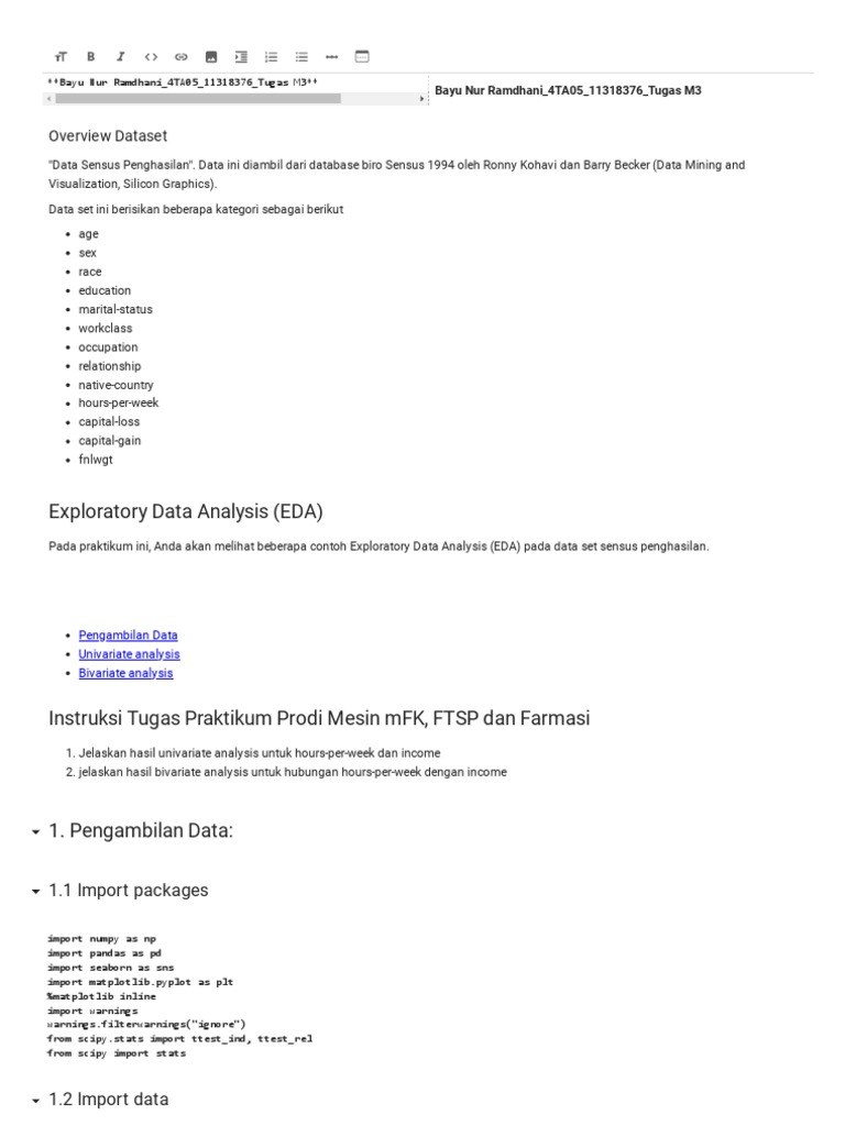 Bayu Nur Ramdhani Tugas - M3.ipynb - Colaboratory | PDF | P Value | Data