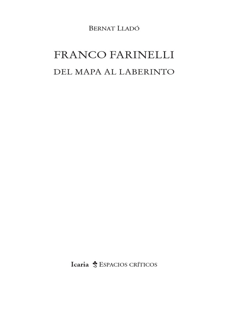 Franco Farinelli | PDF | Autor | Geografía