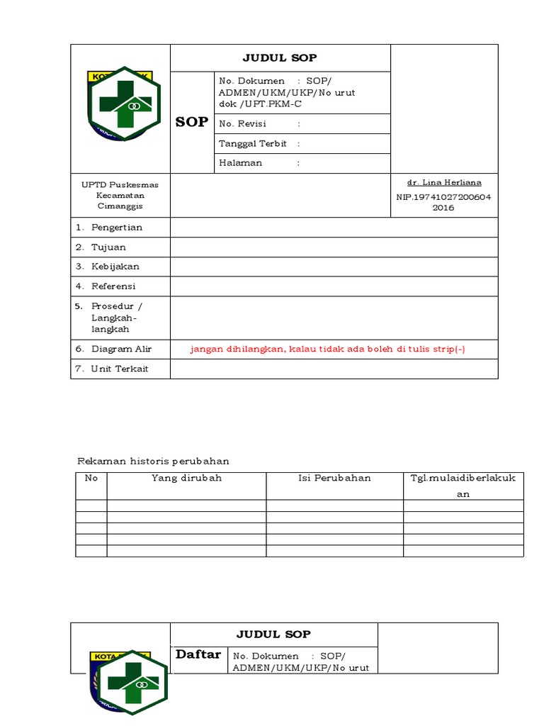 Contoh SOP Template Akred | PDF