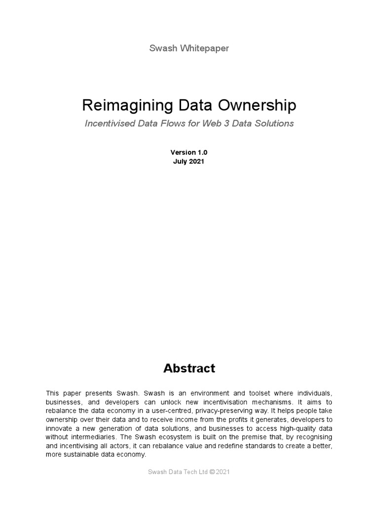 Reimagining Data Ownership: Incentivised Data Flows For Web 3 Data ...