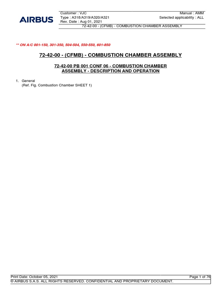 72-42-00 - (CFMB) - Combustion Chamber Assembly | PDF | Machines | Airbus