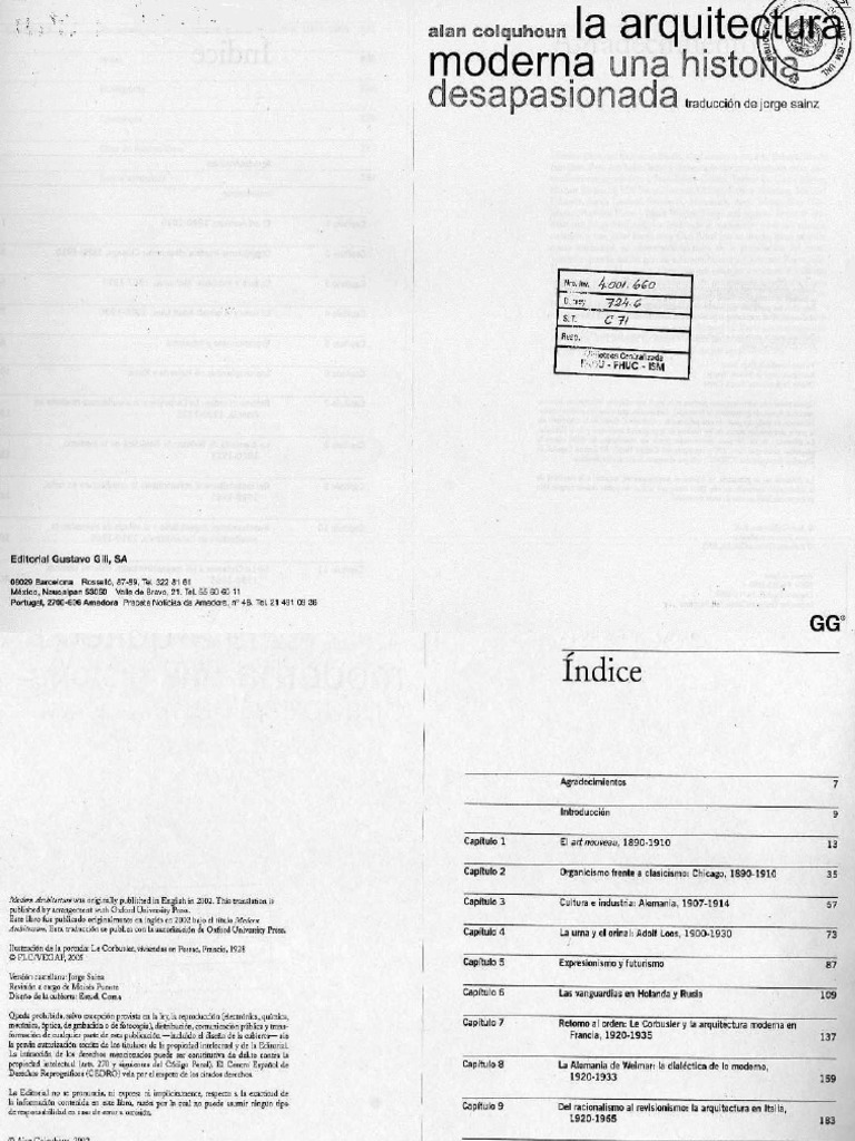 La Arquitectura Moderna-Alan Colquhoun - Caps 7 y 8 | PDF