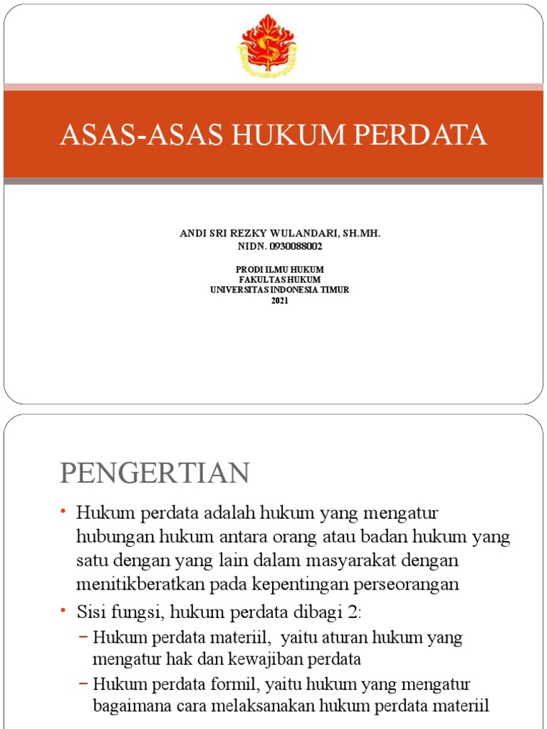 Asas-Asas HK Perdata | PDF