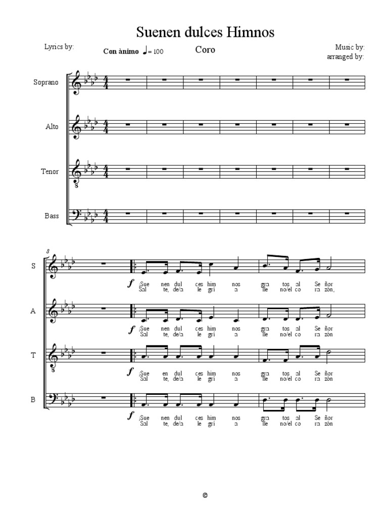 Suenen Dulces Himnos Coro | PDF | Música vocal | Canto