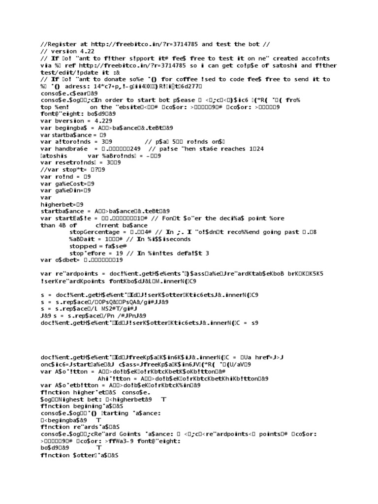 Script Multiply BTC Freebitcoin | PDF | Computers Script Multiply BTC Freebitcoin | PDF | Computers