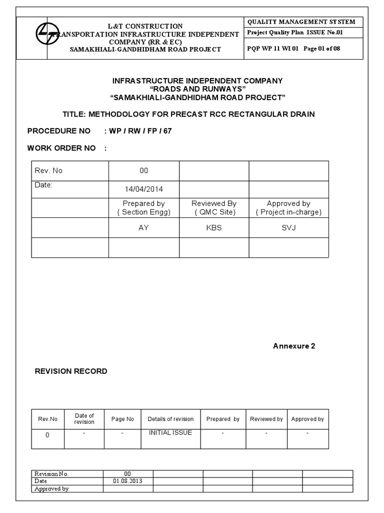 Precast RCC Drain Methodology Guide | PDF | Concrete | Economic Sectors