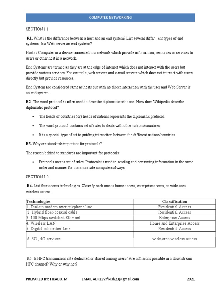 Chapter 1 | PDF | Computer Network | Internet Protocol Suite