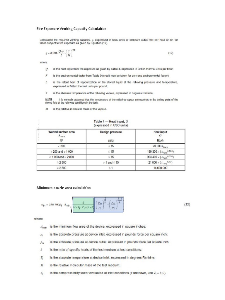 Fire Exposure Venting Capacity Calculation | PDF | Technology & Engineering