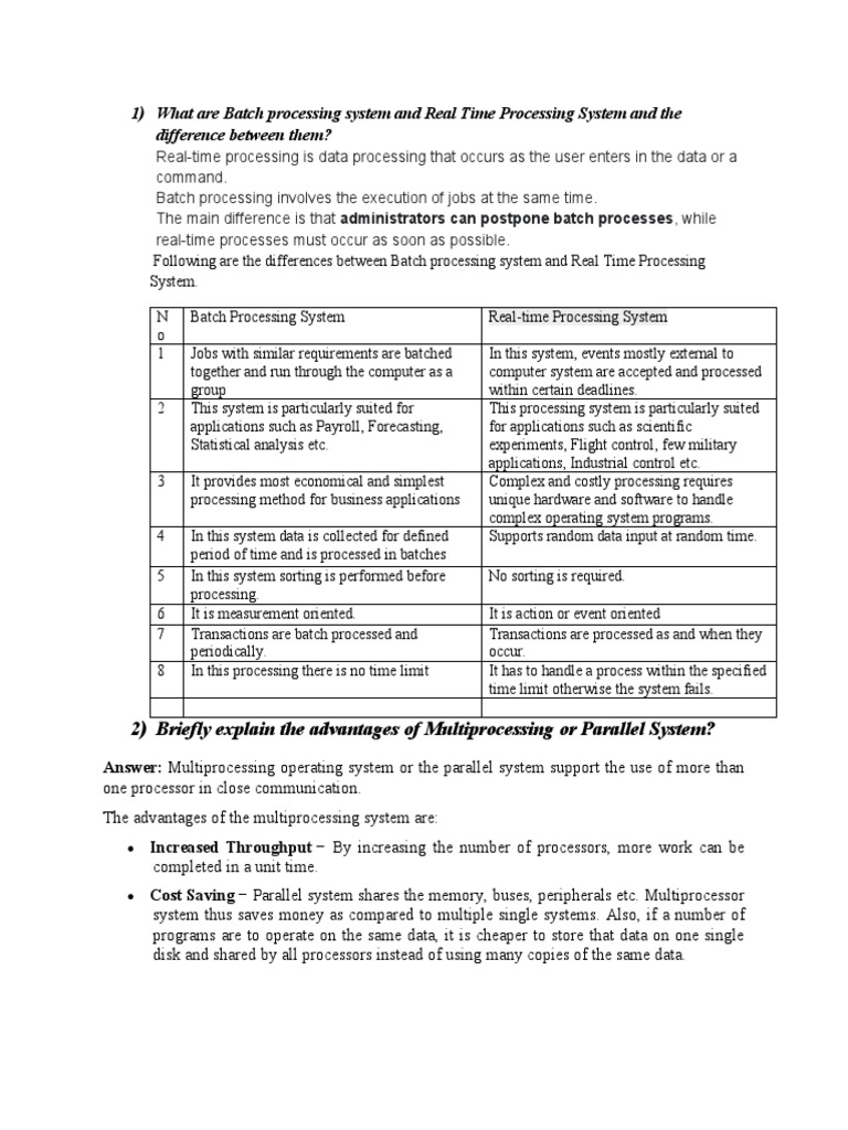 Batch vs Real-Time Processing Explained | PDF | Process (Computing ...