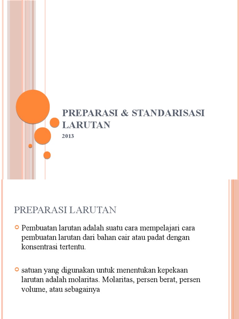 Preparasi and Standarisasi Larutan | PDF