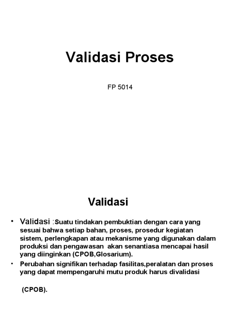 Validasi Proses | PDF