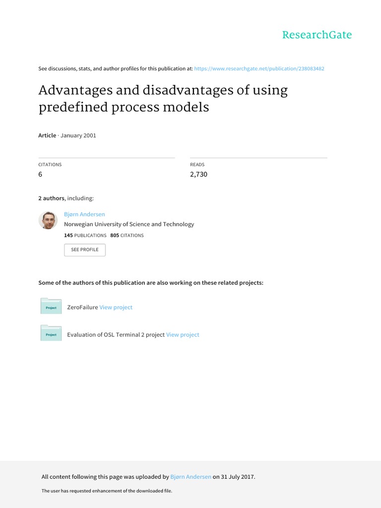 Advantages and Disadvantages of Using Predefined Process Models | PDF ...