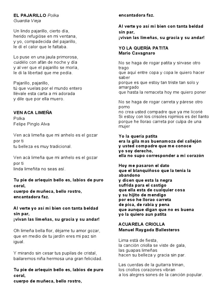 El Pajarillo y Varias | PDF