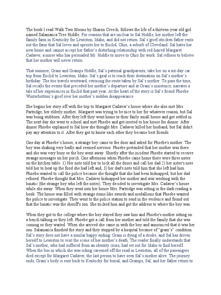 Sharon Creech Walk Two Moons | PDF