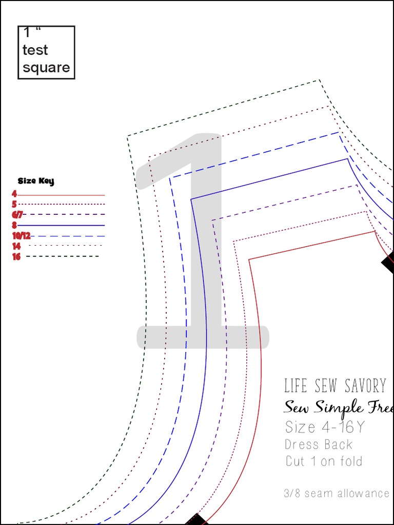1 " Test Square: Life Sew Savory Sew Simple Free Dress Pattern Size 4 ...