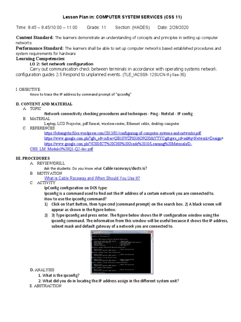 Content Standard: Performance Standard: Learning Competencies | PDF ...