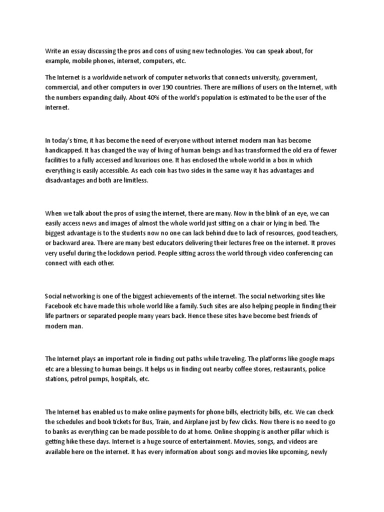 Pro and Cons of Internet | PDF | Internet | Social Networking Service