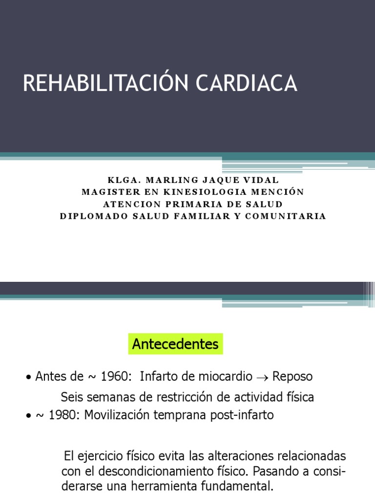 Clase Rehabilitacion Cardiaca | PDF | Enfermedades cardiovasculares | Enfermedades y trastornos