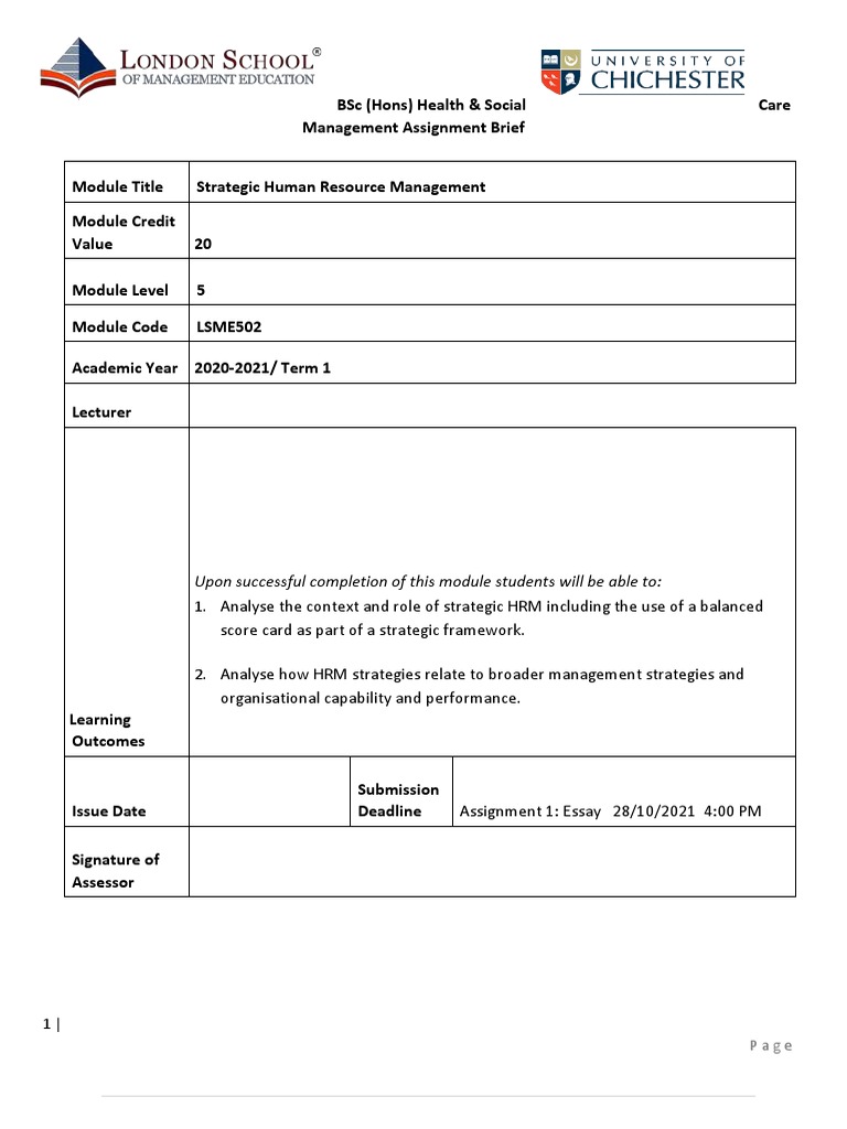 Brief - Strategic Human Resource Management - Jayson | PDF | Human Resource Management | Essays