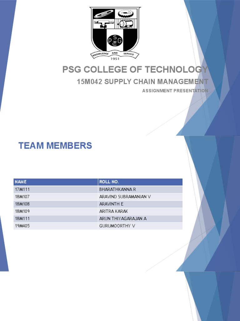 Batch 2 SCM Assignment Presentation | PDF | Inventory | Supply Chain